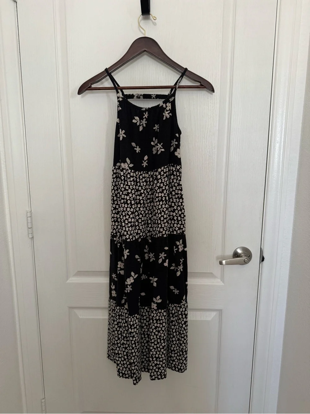 Cat & Jack | Dresses | Girls Black And Cream Floral Maxi Dress Size 8 ...